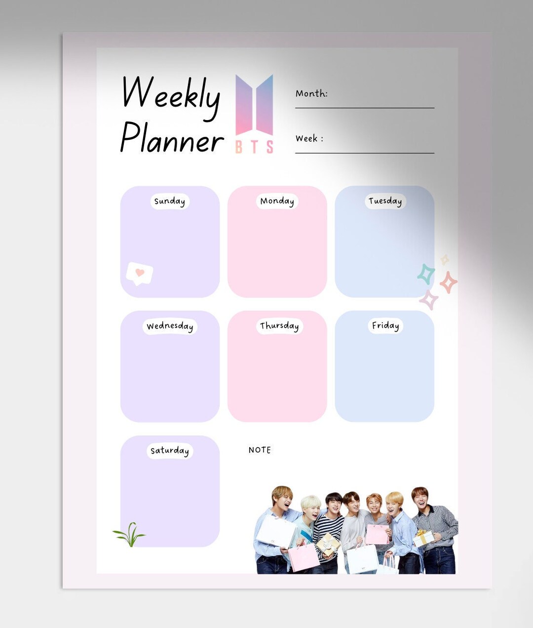 BTS BT21 Undated Planner, iPad Planner Pdf, Bangtan Boys, Digital ...