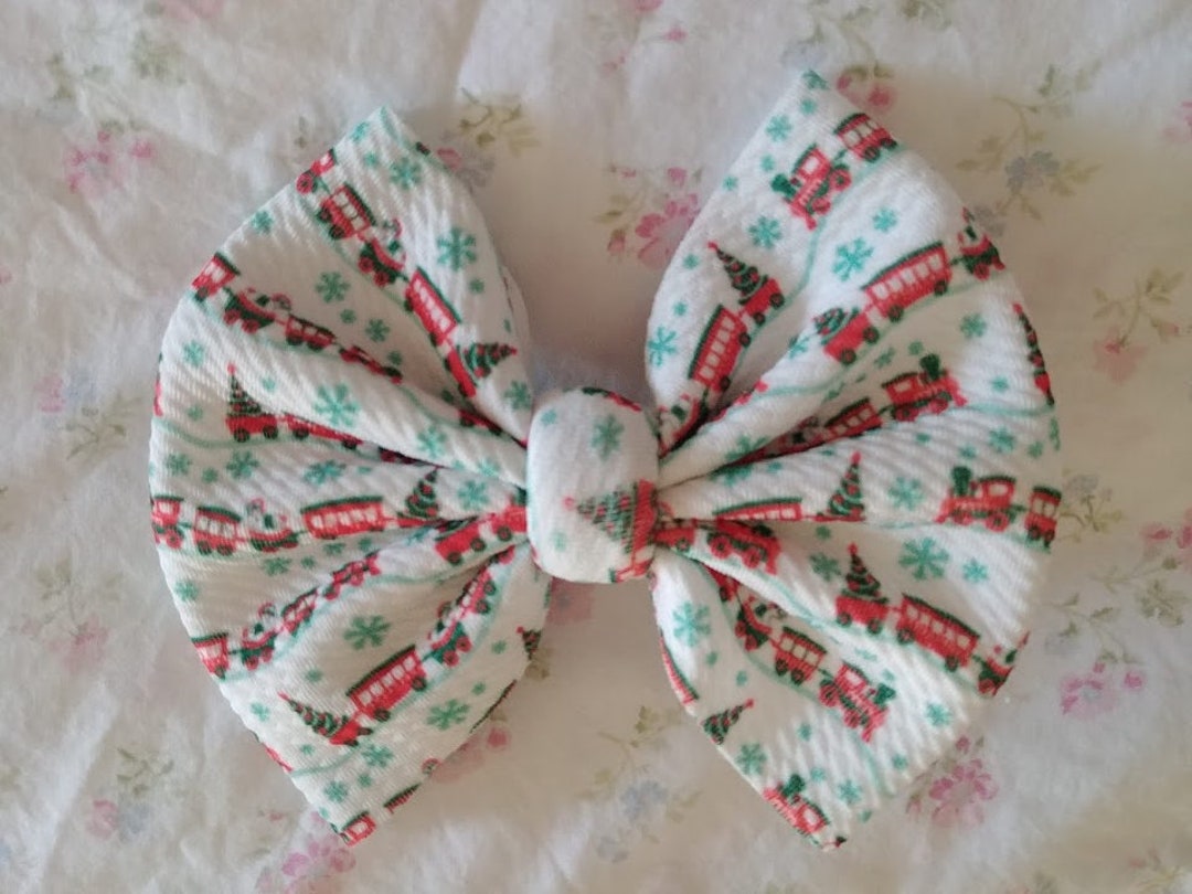 Christmas Trains Bow - Etsy