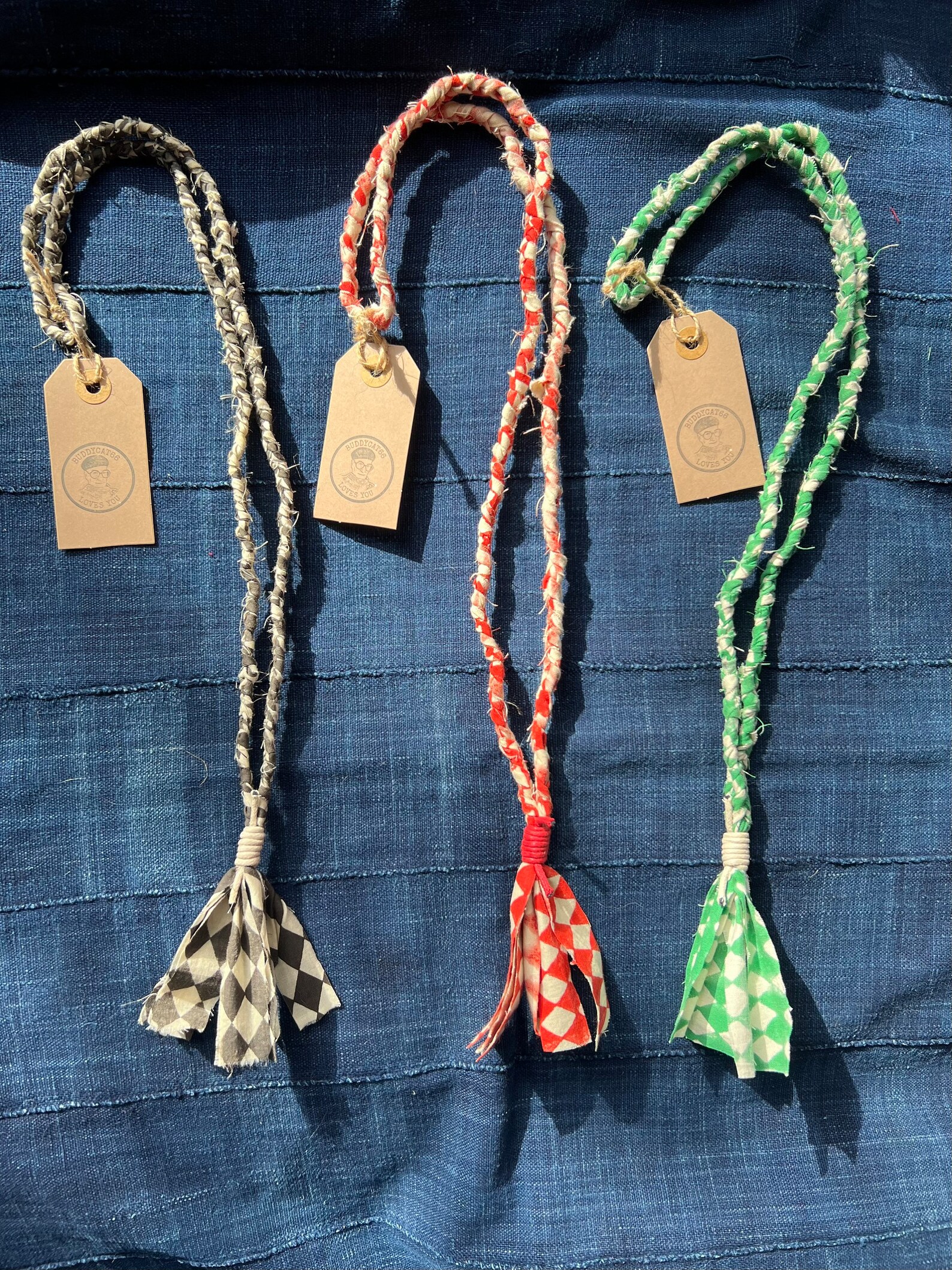 BUDDYCAT66 Block Printed “harlequin” Cotton Lanyard - Etsy
