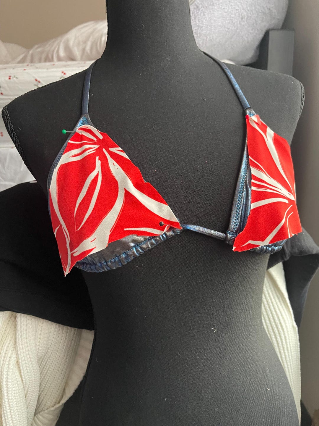 Floral Bikini Red (top) - Etsy