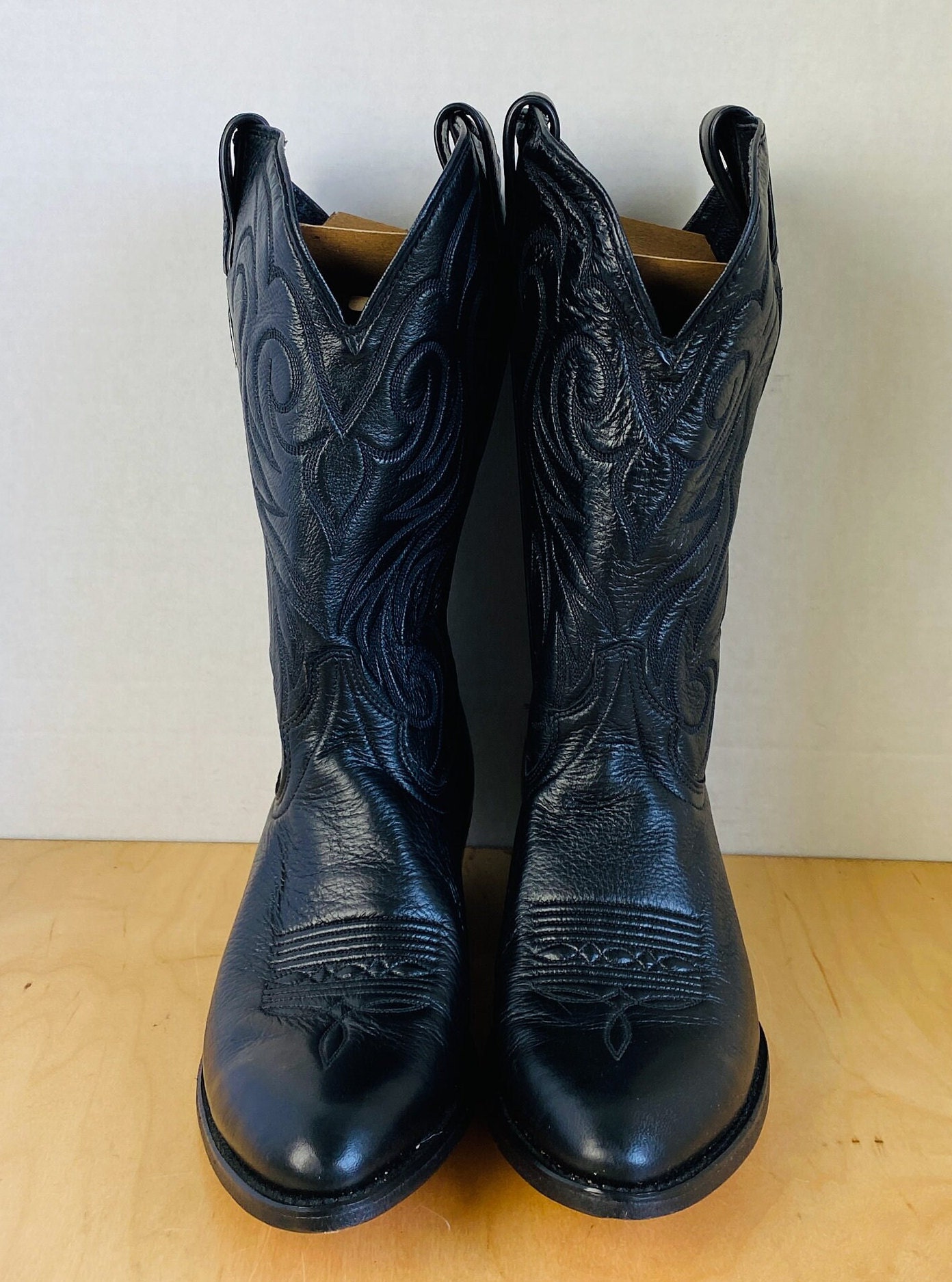 NWB, LAREDO, Mens Black Deer Skin Leather Western Boots, 9D. - Etsy