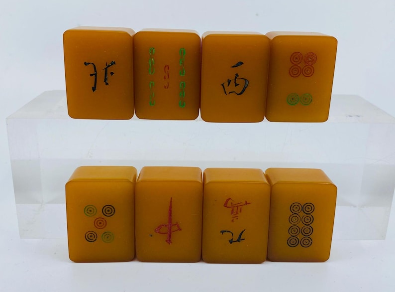 Vintage 8 Bakelite Mahjong Tiles W/ Drilled Holes for Threading. - Etsy