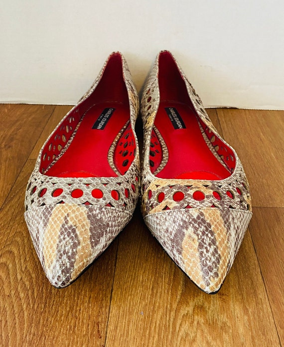 Vintage Charles Jordan Snake Leather Print Flats 10. - Etsy