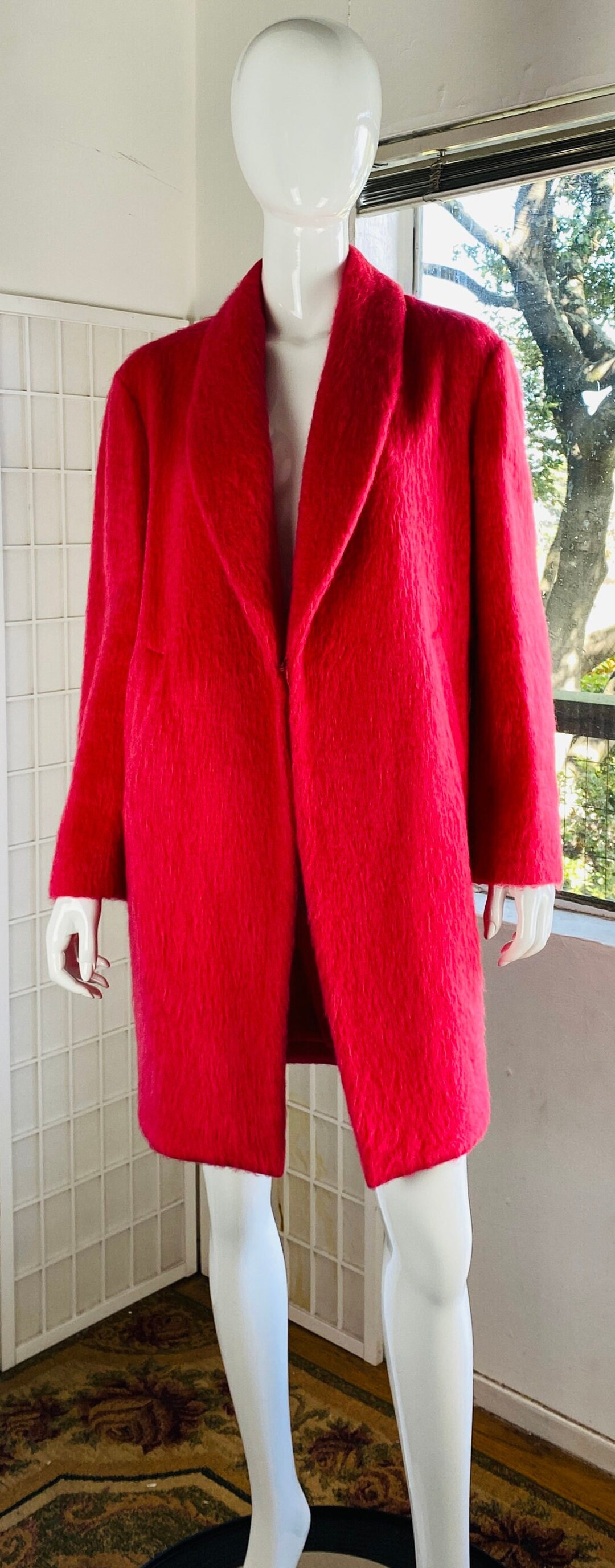 Elizabeth and James Womens Coral Wool Mohair Blend Lined Coat 4 / 6. - Etsy
