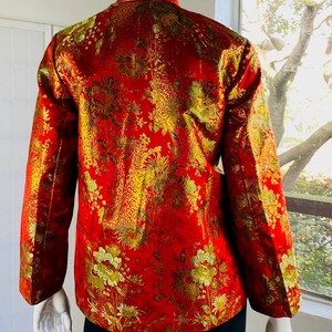Vintage Chinese Red & Gold Silk Rayon Brocade Jacket, 4-6. - Etsy