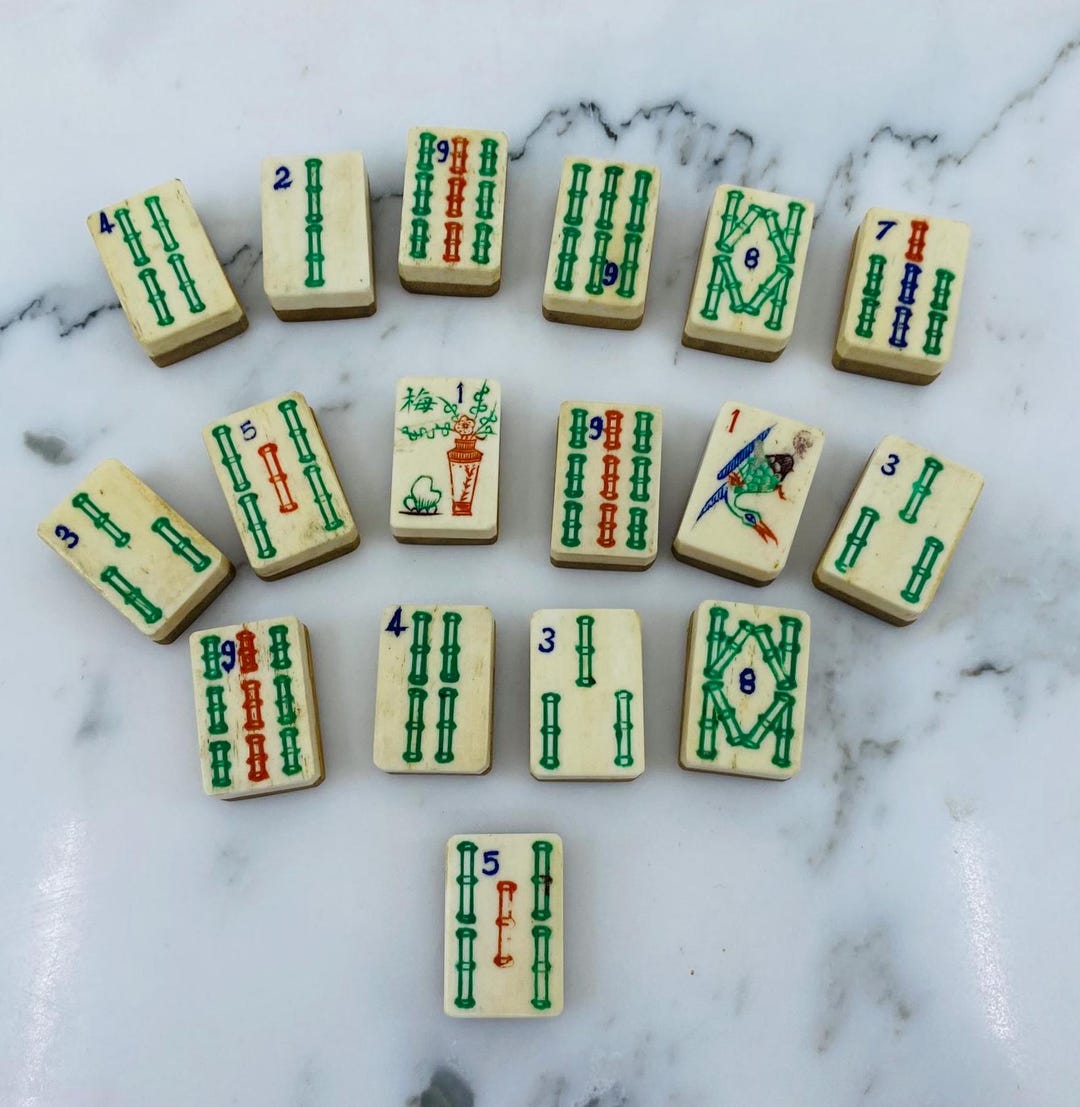 17 Vintage Mahjong 1 X 3./4" Tiles. - Etsy