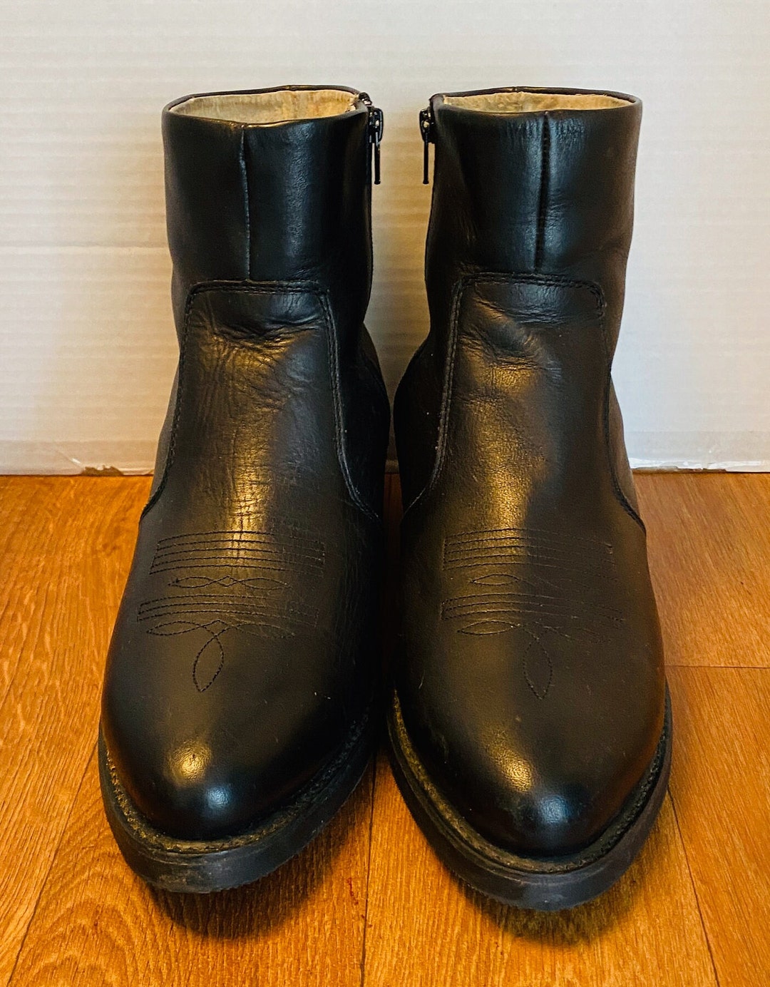 NWOB, Durango Men's Black Leather Side Zip Western Boots, 11. - Etsy