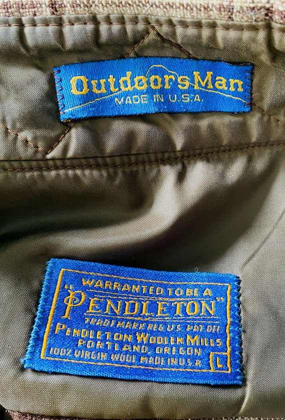 Pendleton Mens Brown Plaid Wool Shirt L. - Gem