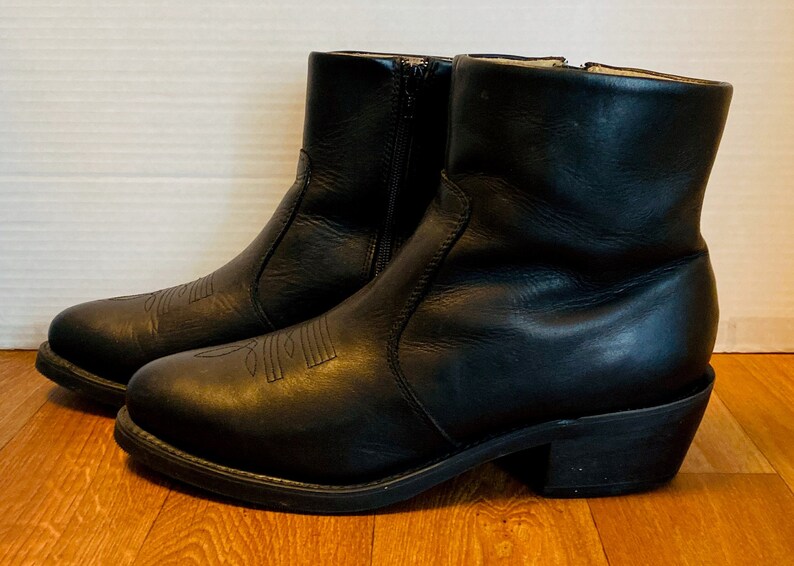 NWOB, Durango Men's Black Leather Side Zip Western Boots, 11. - Etsy