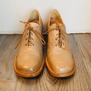 Neosens, Spain, Womens Taupe Leather Lace up Heeled Oxfords, 8 / 38. - Etsy