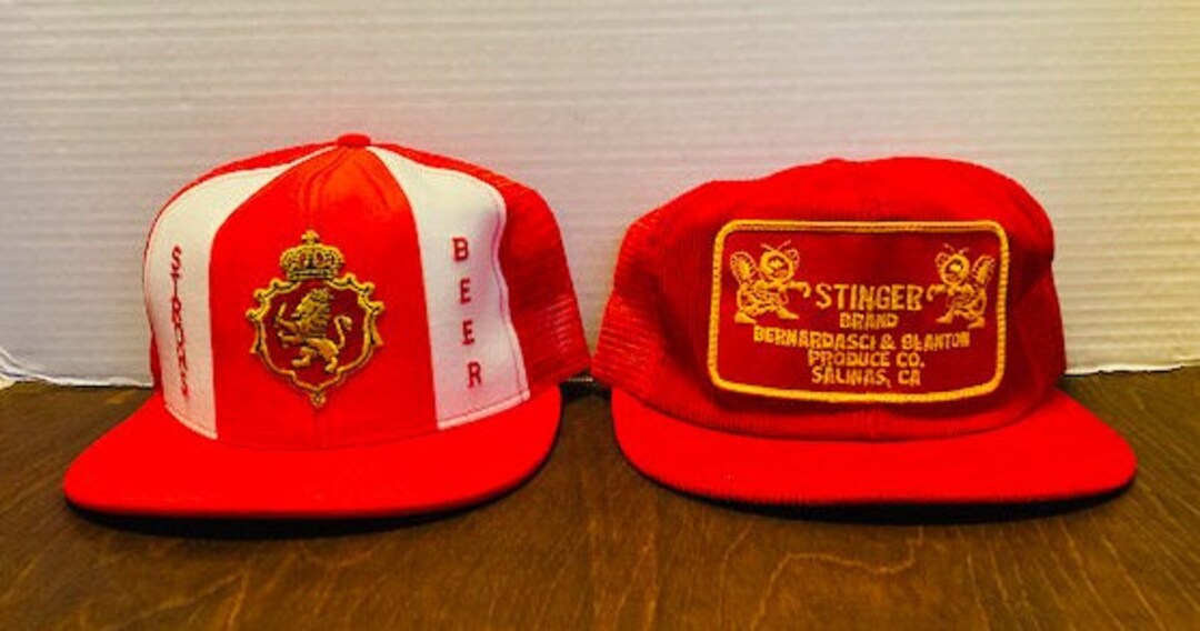 Vintage Deadstock Strohs & Stringer Brand Adjustable Red Hats. - Etsy
