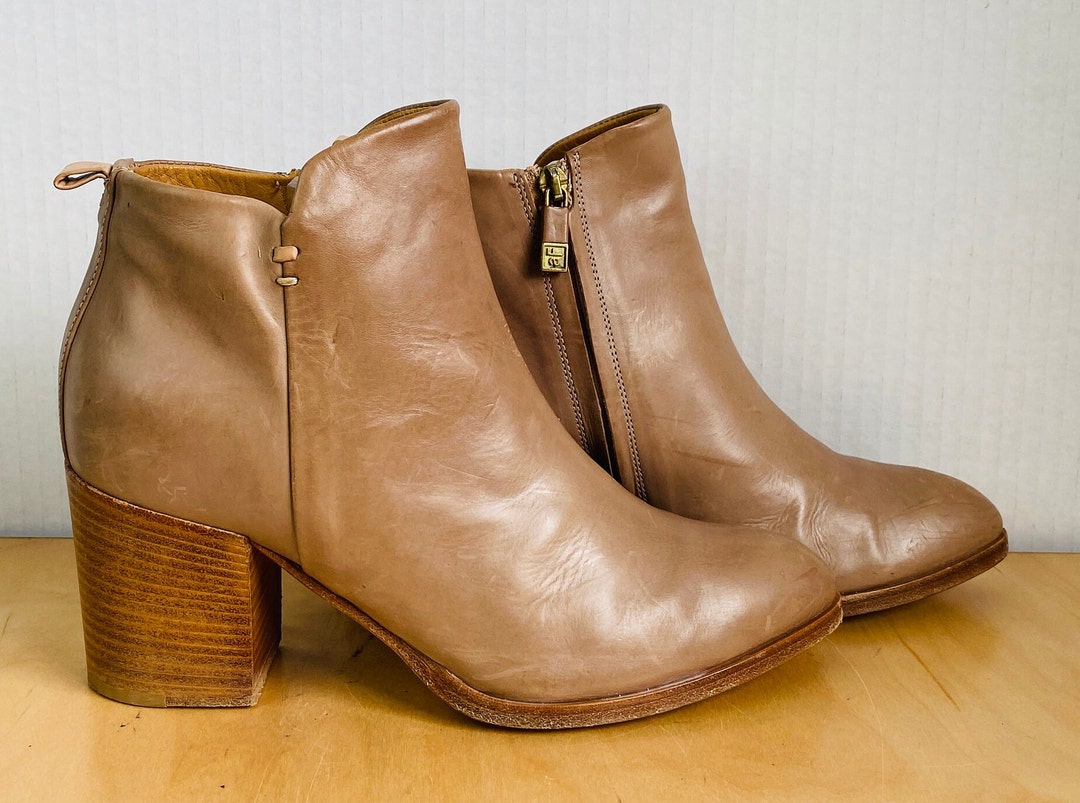 Alberto Fermani Womens Taupe Leather Zip Ankle Boot, 39. - Etsy