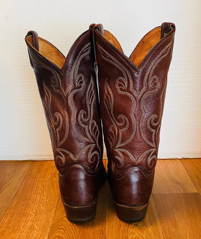 Vintage Dan Post Men's Brown Deer Leather Western Cowboy - Etsy