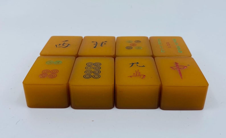 Vintage 8 Bakelite Mahjong Tiles W/ Drilled Holes for Threading. - Etsy