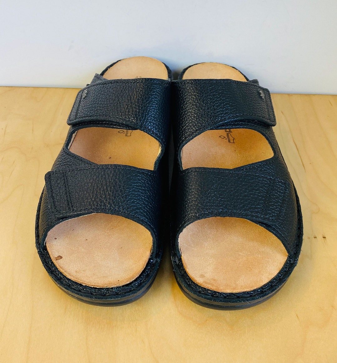 NWOB, Finn Comfort Mens Black Leather Adjustable Strap Sandals, 43. - Etsy