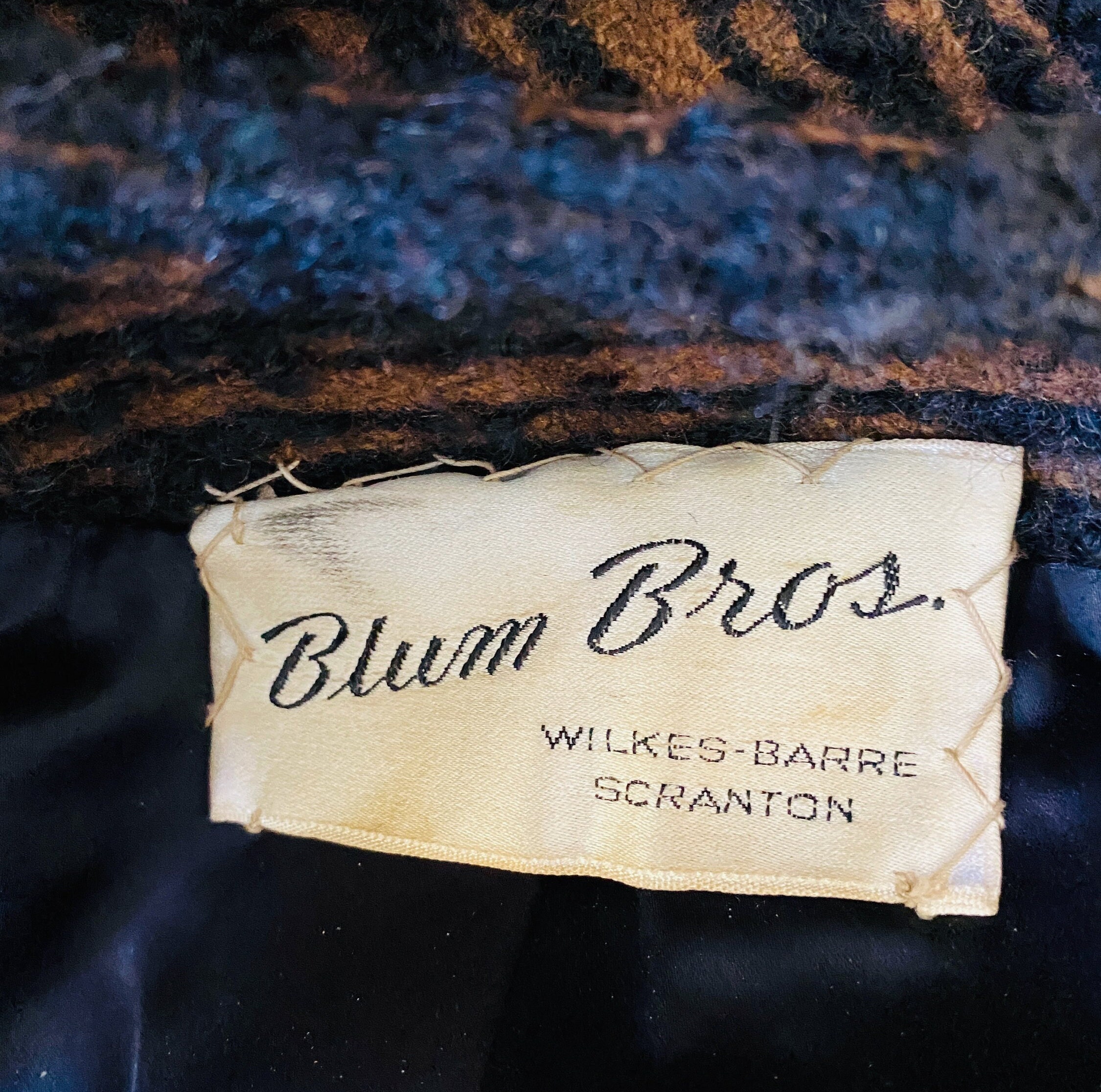 Vintage Blum Bros.-jan KELL Women's Black/camel Stripe Jacket W/ Fur ...