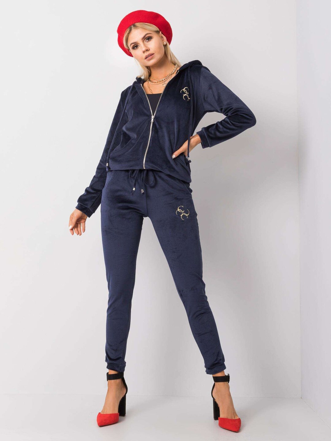 2 Piece Set Women Stacked Flared Jogger Velvet Velour Tracksuits Hoodie ...