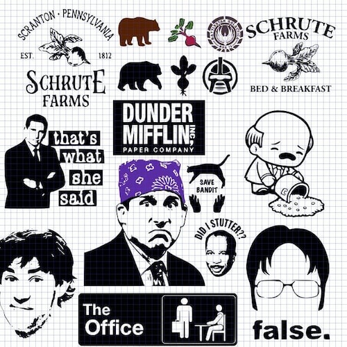 The Office SVG PNG Custom Cut / Print Files Dunder | Etsy