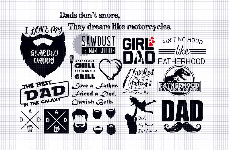 Dad SVG Father SVG Beard SVG Dad Life Cricut Silhouette | Etsy