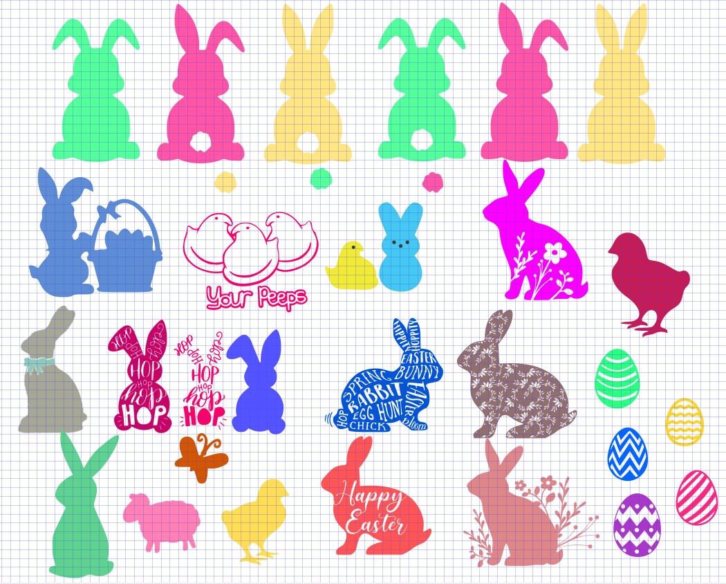 Easter SVG PNG Cut Files Rabbit Bunny Egg Chick Peep - Etsy
