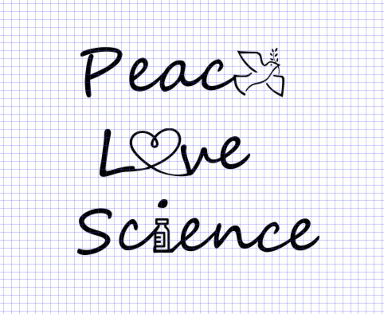 Peace Love Science SVG Cut File Cricut Silhouette | Etsy