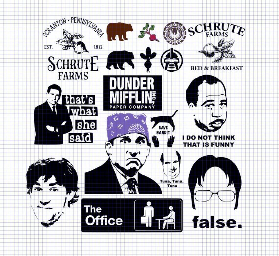 The Office SVG PNG Custom Cut / Print Files Dunder | Etsy