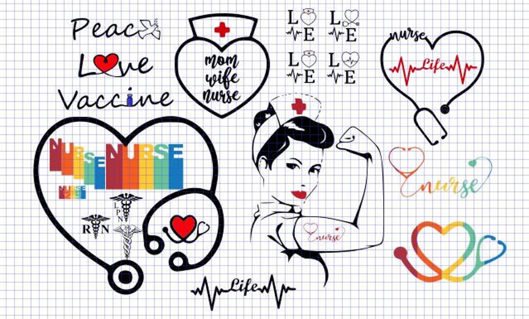 Nurse SVG Nursing SVG Png Files - Stethoscope, Doctor, RN, Lpn, Cna ...