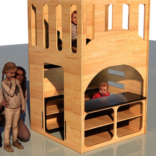 CNC Project for Kids Cubby House Playground With Stairs and - Etsy