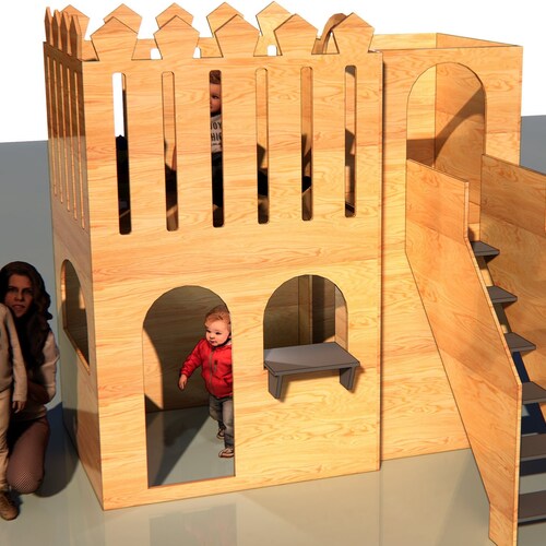 CNC Project for Kids Castle Playground With Stairs and Room / - Etsy