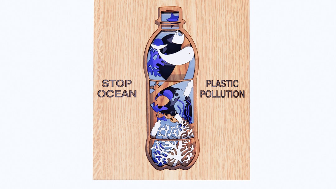 Laser Cut File World Oceans Day / 7 Layers Art Underwater World Vector ...