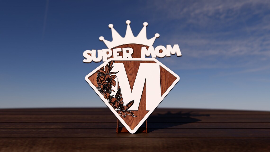 Laser Cut Super Mom Files / Vector File Mothers Day / | Etsy