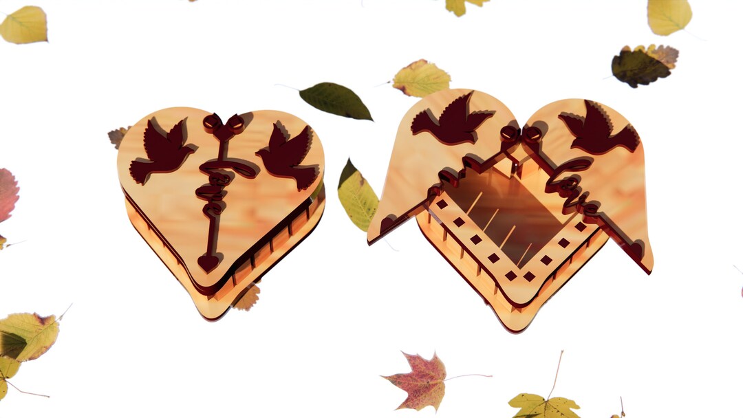 Laser File Heart Ring Box / Vector File for Laser / Laser Cut Files ...