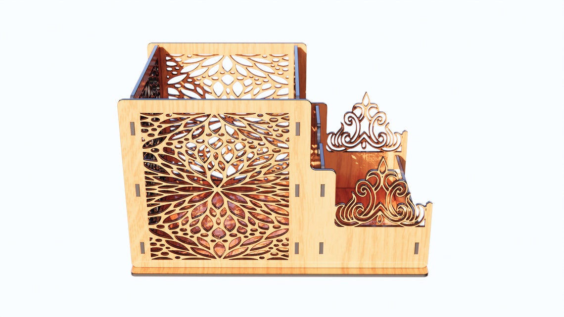 Laser Cut Desk Organiser / Office Organiser Vector File / - Etsy