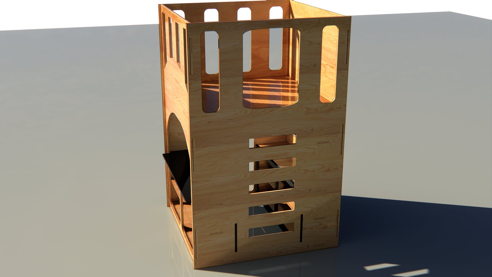 CNC Project for Kids Cubby House Playground With Stairs and - Etsy