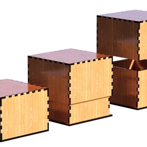 Laser Cut Box File 100x100x70mm/ Laser Files Box EPS DXF SVG Vector ...