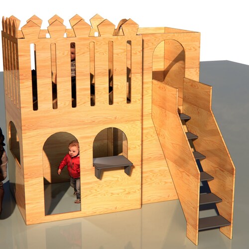 CNC Project for Kids Castle Playground With Stairs and Room / - Etsy