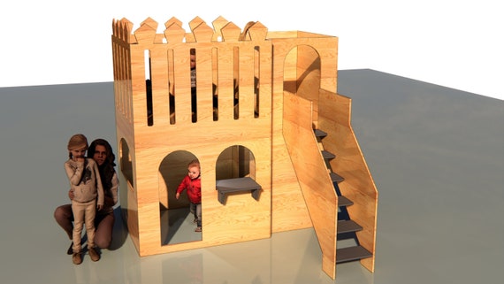 CNC Project for Kids Castle Playground With Stairs and Room / - Etsy