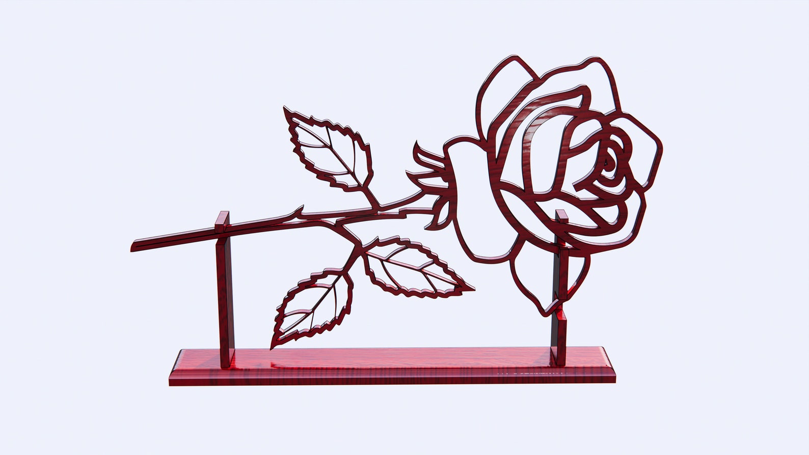 Laser Cut Files Wooden Rose With Stand / Vector File - Etsy Sweden