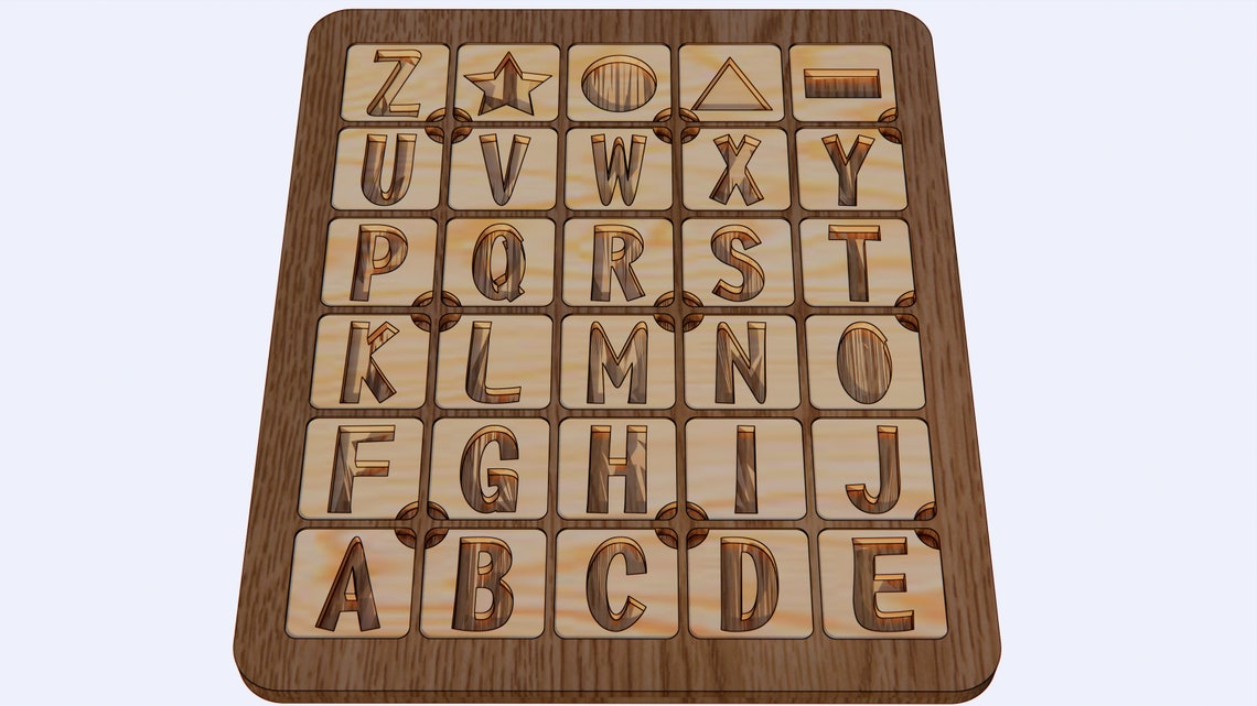 Laser Cut Files Alphabet Puzzle Childrens Puzzle File Vector - Etsy