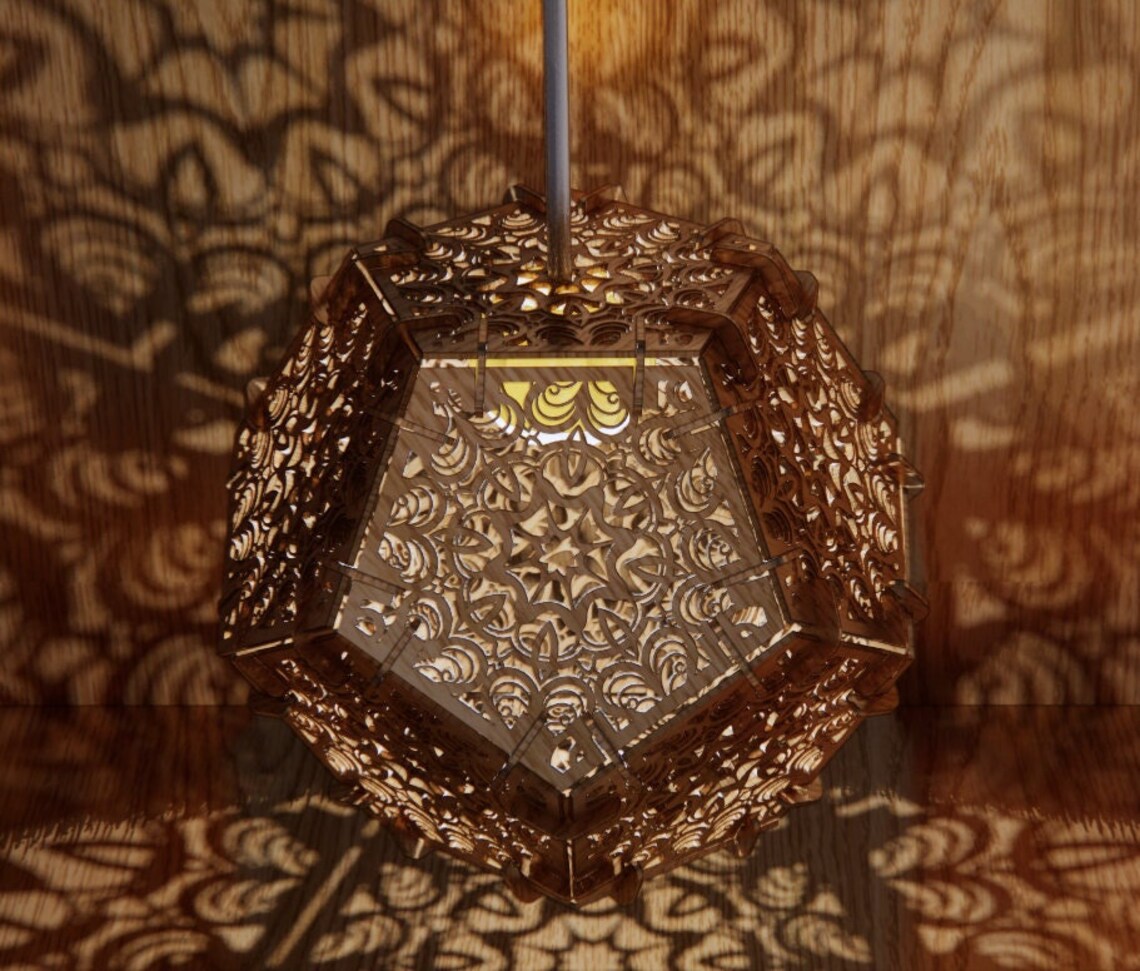 Laser Cut File Ceiling Lamp / Wooden Lamp Dxf Eps Svg / Cnc - Etsy