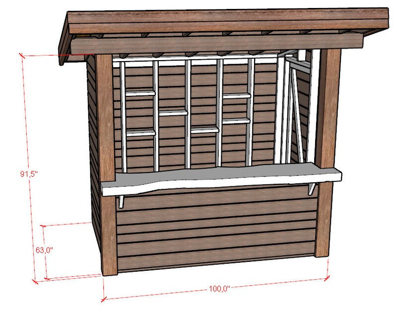 Outdoor Stand Bar Full Step by Step Plan / Small Shop Stand - Etsy