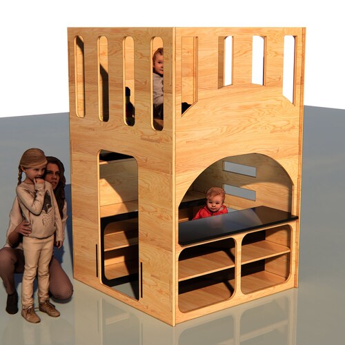 CNC Project for Kids Castle Playground With Stairs and Room / - Etsy