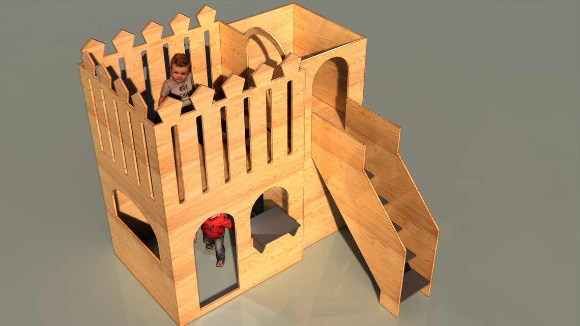 CNC Project for Kids Castle Playground With Stairs and Room / - Etsy