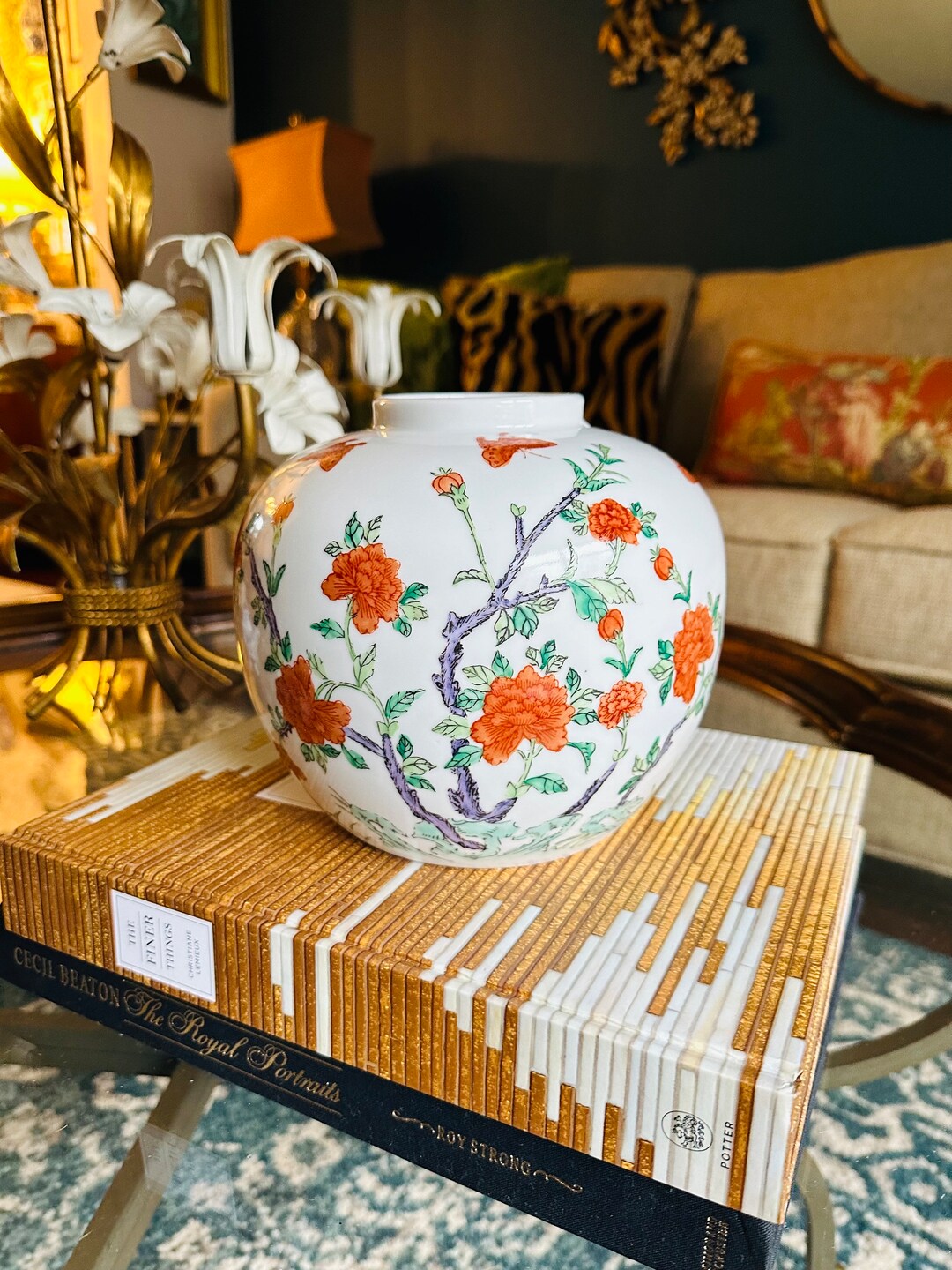 Hand Painted Canton Ware Porcelain Vase - Etsy