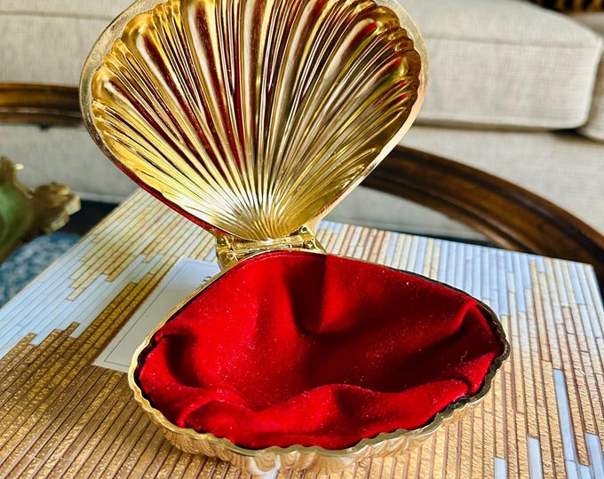 Brass Clamshell Jewelry Box - Etsy