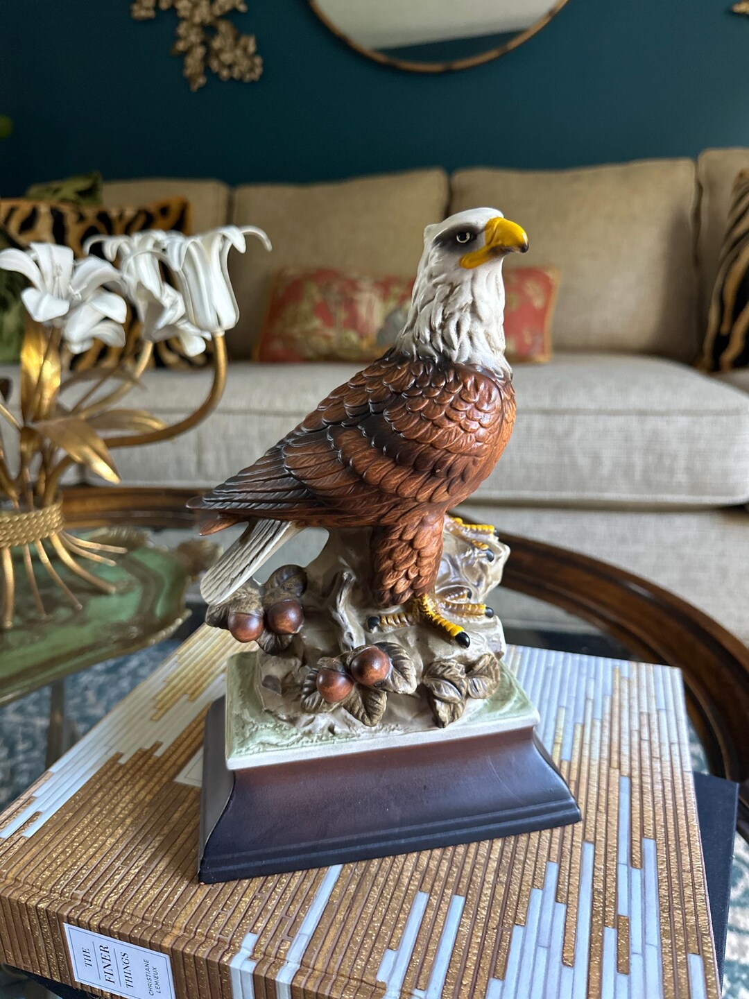 Vintage Porcelain Eagle Figurine - Etsy