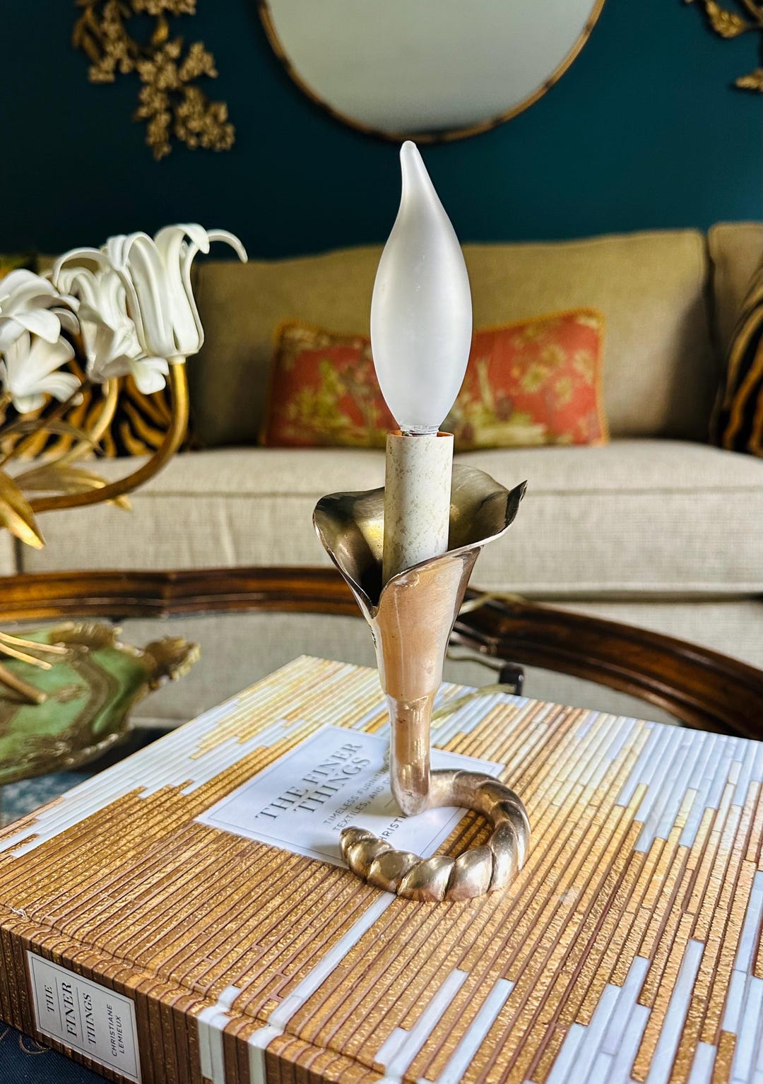 Vintage Brass Calla Lily Accent Lamp - Etsy