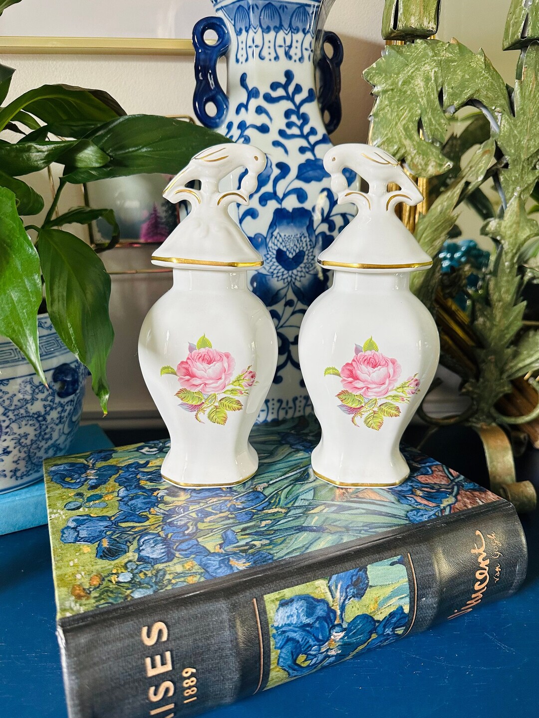 Pair of Royal Gouda Holland Porcelain Floral Jars - Etsy