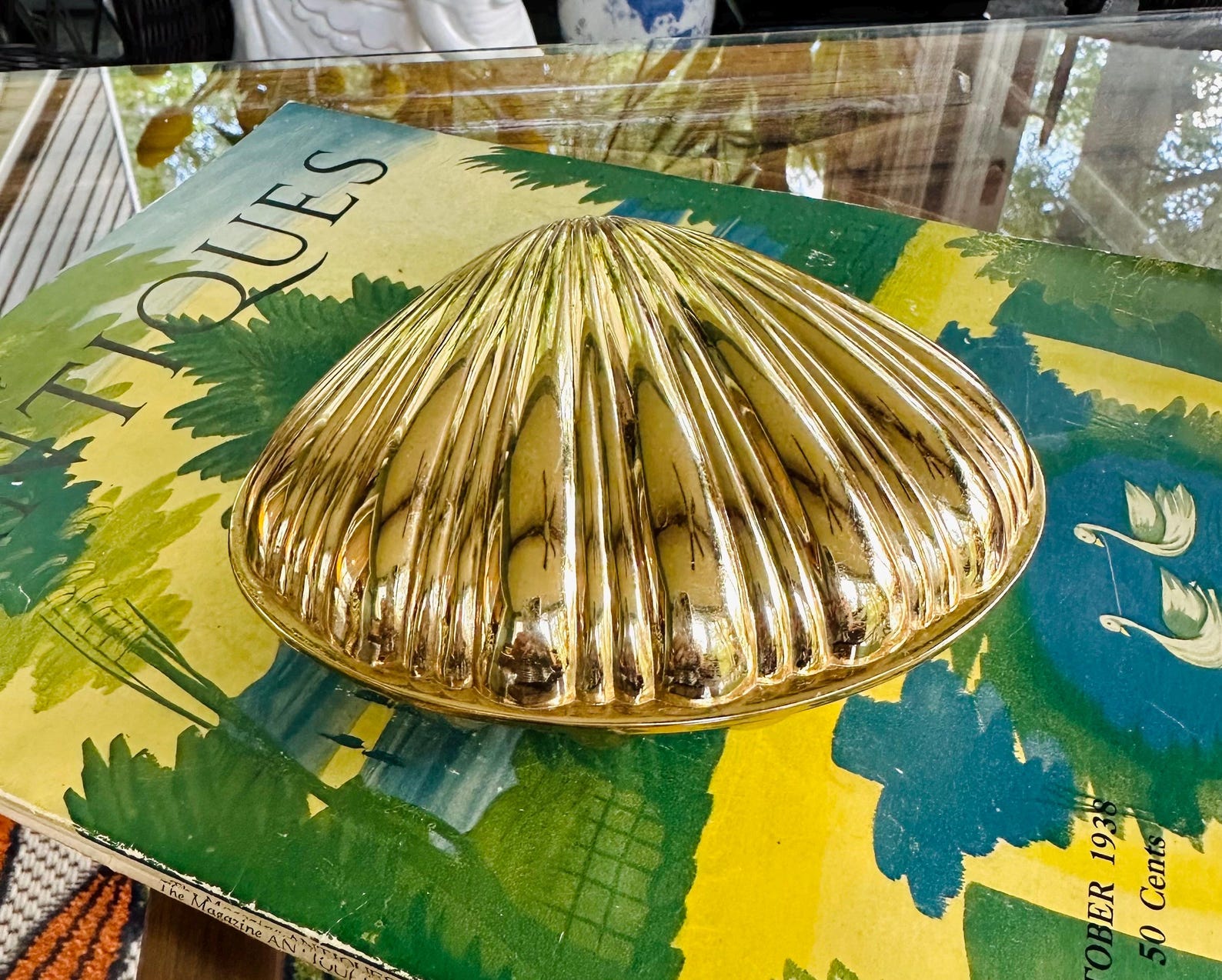 Brass Clamshell Jewelry Box - Etsy