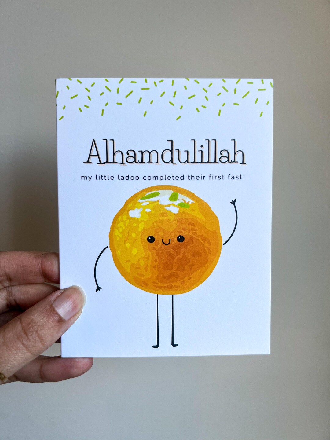 Eid Greeting Card - Ramadan Card - My First Fast - My Little Ladoo ...
